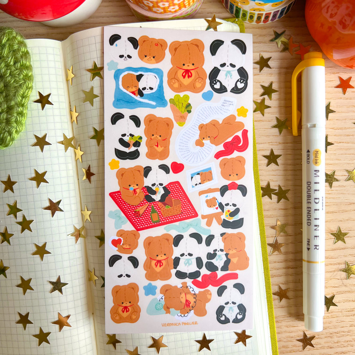 Bamboo & Teddy Sticker Sheet – Veronica Porlier